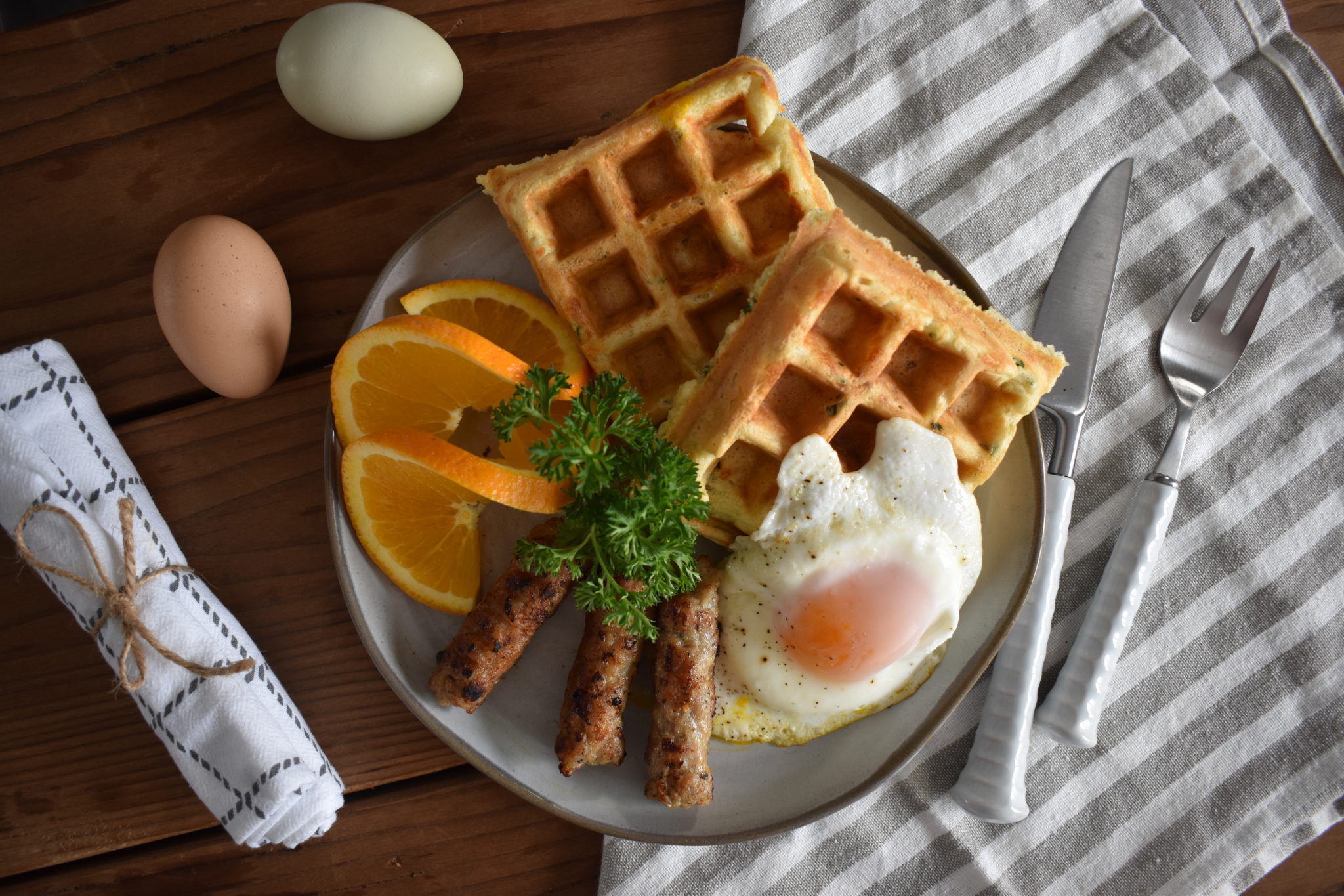 CHEDDAR AND CHIVE SAVORY WAFFLES - Pineland Farms Dairy